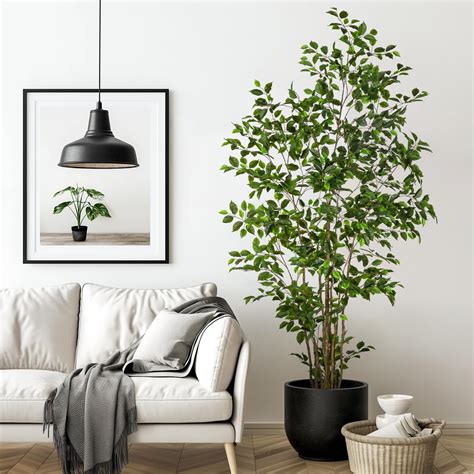 Bailikang Artificial Ficus Tree Indoor 7ft Large Potted