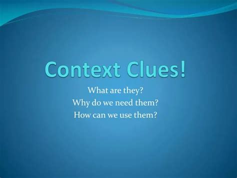 PPT Context Clues PowerPoint Presentation Free Download ID