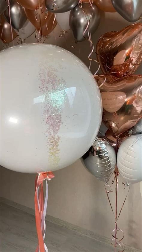 Воздушные шары на выписку девочке😍 Гелиевые шары Воздушные шары с конфетти внутри Воздушные шары