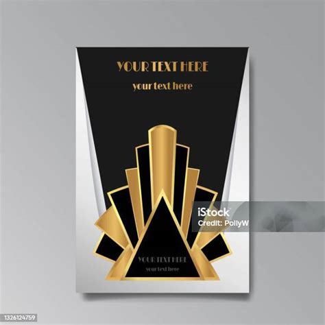 아르 데코 템플릿 골든 블랙 A4 페이지 메뉴 카드 현대 초대 달 별과 아르 데코의 도시 조명 광란의 20년대에 대한 스톡 벡터 아트 및 기타 이미지 Istock