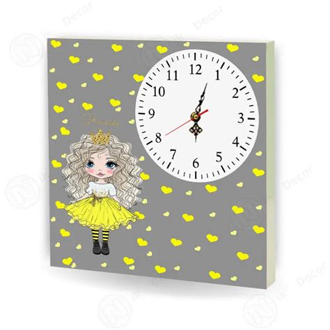 ساعت اتاق خواب کودک طرح دختر موفرفری نیکودکور