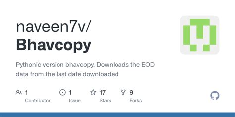 Github Naveen7vbhavcopy Pythonic Version Bhavcopy Downloads The Eod Data From The Last Date