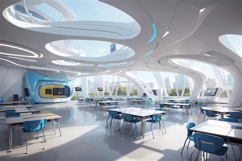 Premium Ai Image Futuristic Classroom Architecture Creating Adaptive
