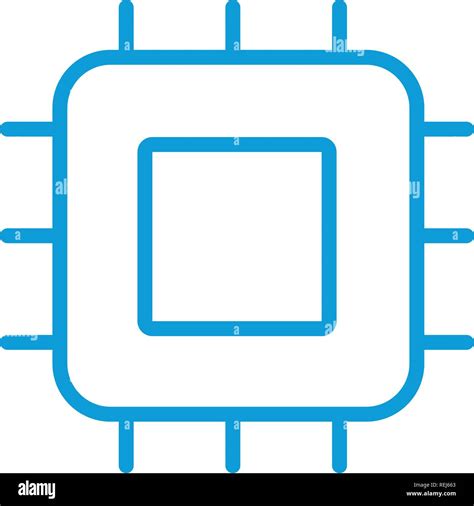 Processor Linear Icon Core Thin Line Illustration Chip Chipset Vector Isolated Outline
