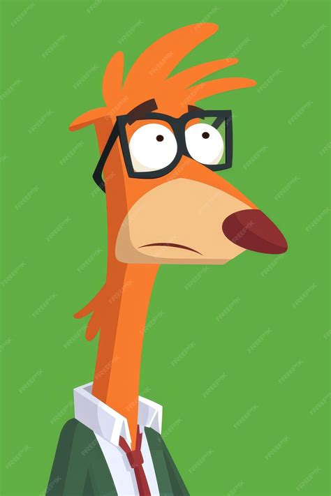 Premium Photo A Cartoon Character Wearing Glasses And A Tie