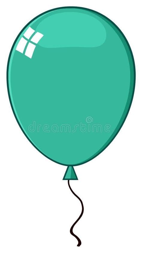 Cartoon Turquoise Balloon Vector Illustration Okul öncesi Aktiviteler Etkinlik Malzemeleri