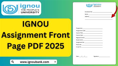Ignou Assignment Front Page Pdf 2025 Download And Guidelines
