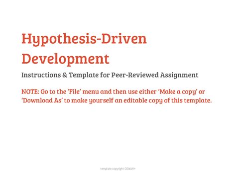 hypothesis driven development peer reviewed assignment coursera