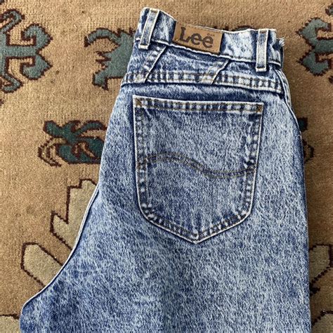 Vintage Lee Jeans Acid Wash Lee Riders Size 12 Med Depop