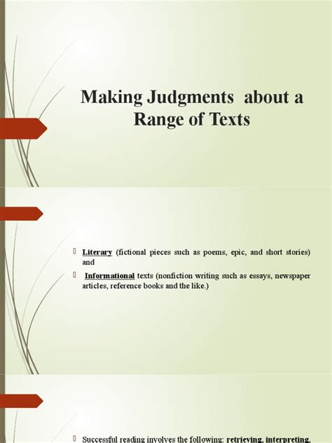 M5 Making Judgments About A Range Of Texts Pdf Argument Essays