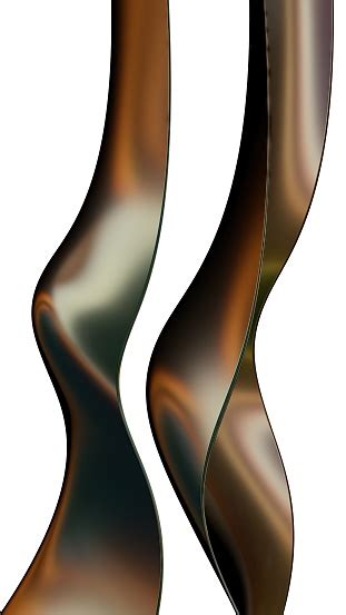 다크 골드 격리 된 금속 천과 같은 두 곡선 추상 극적인 현대 고급스럽고 고급 3d 렌더링 그래픽 디자인 요소 배경 자료 0명에 대한 스톡 사진 및 기타 이미지 Istock