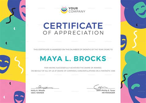 Funny Appreciation Certificate Design Template In Psd Word