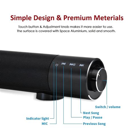 Sound Bar Bluetooth Speaker Draagbare Draadloze Su Grandado