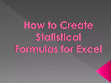 Formulas In Ms Excel For Statistics Report In Ict Math Ed PPT
