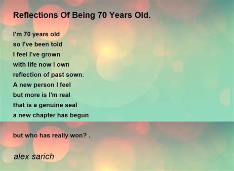 Turning 70 Years Old Poem Birthday Wishes