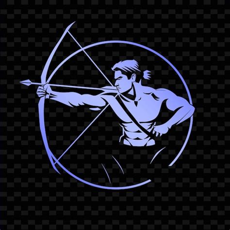Premium PSD A Man With A Bow And Arrow Pointing To The Right