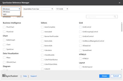 add a syncfusion references winforms syncfusion