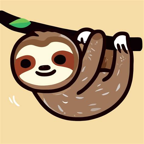 Cute Chibi Sloth Kawaii Illustration Lazy Sloth Sleepy Graphic Vector 17047811 Vector Art At