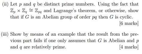 Solved Ii Let P And Q Be Distinct Prime Numbers Using The Chegg