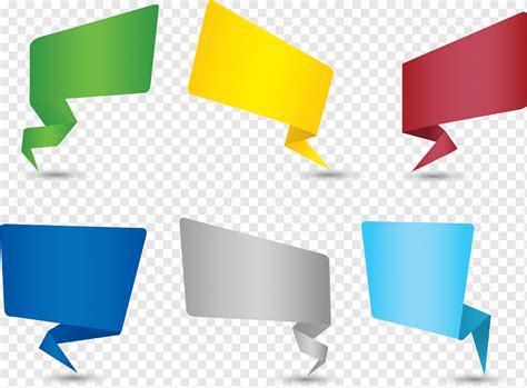 3d 종이접기 말풍선 및 라벨 Png Pngwing