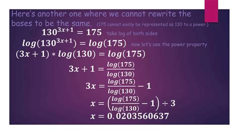 M L Solving Exponentials Using Logs PPTX Physics Science