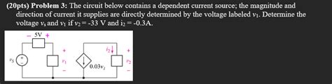 Solved 20pts Problem 3 The Circuit Below Contains A Chegg Com