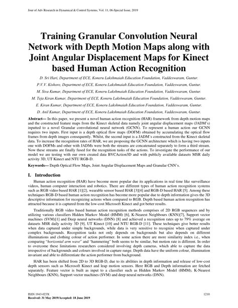 Pdf Training Granular Convolution Neural Network With Depth Motion Maps Along With Joint