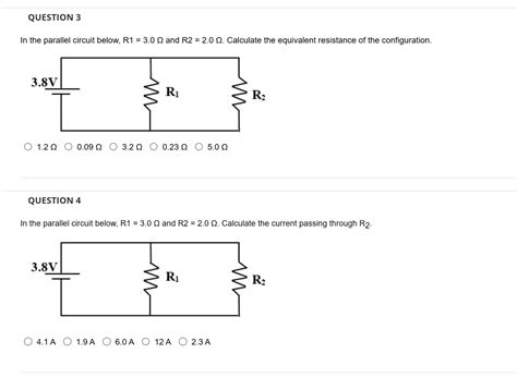 Solved In The Parallel Circuit Below R1 3 0Ω And R2 2 0Ω