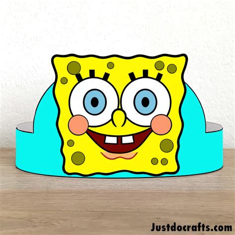Spongebob Paper Crown Free Pdf Printable Template Just Do Crafts