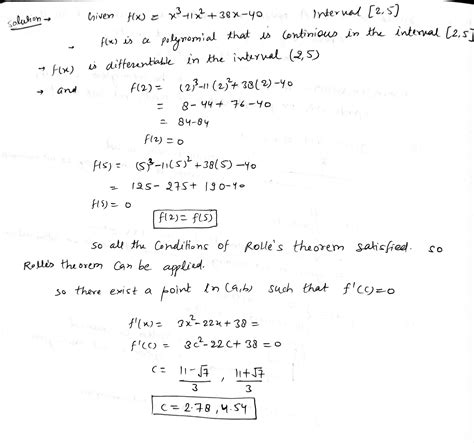 Solved Verify That Rolle S Theorem Can Be Applied To The Function F