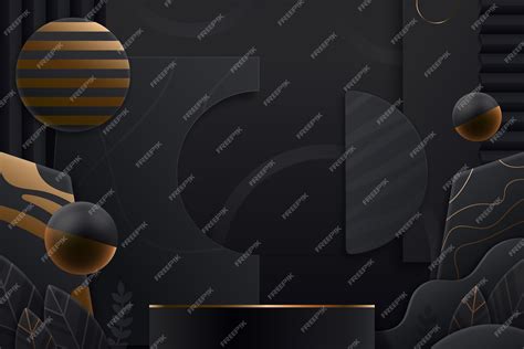 현실적인 황금 어두운 연단 배경 무료 벡터