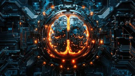 Futuristic Digital Brain With Glowing Circuits And Intricate Designs Exploring Artificial