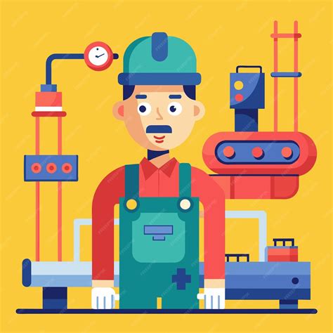 Vector Illustration Of Assembly Line Worker In Flat Style Premium Ai Generated Vector