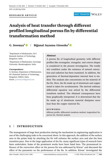 Analysis Of Heat Transfer Through Different Profiled Longitudinal