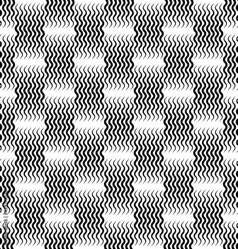 Seamless Halftone Zigzag Wave Line Pattern Vector On Black Background For Fabric And Textile