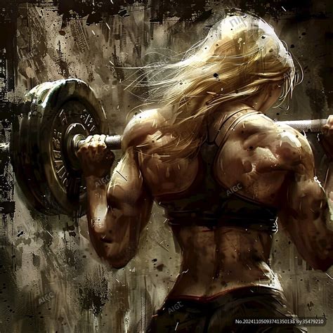 Ai创作图撸铁海报 健美运动员高清图 健身大力士 举重挂画 肌肉健身挂画健身dm 健身馆高级装饰画 杠铃肌肉运动 健身强体肌肉锻炼猛男 手绘