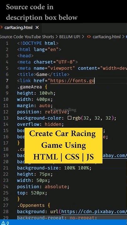 create car racing using html css js youtube