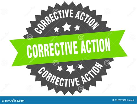 Corrective Action Sticker Corrective Action Square Isolated Sign Cartoon Vector