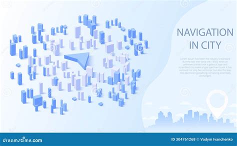 Urban Mobility Route Optimization City Exploration Navigation In City Simple Cityscape On A