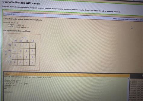 Solved 4 Variable K Maps With Casez Complete The Versiog