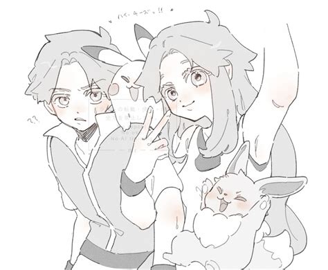 Pikachu Red Eevee And Leaf Pokemon And More Drawn By Mp Uu Danbooru