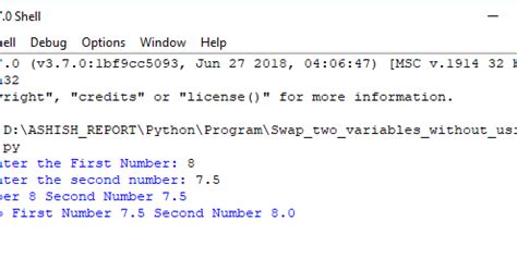 Ashish Srivastava Swap Two Variables Without Using Third Variable In Python