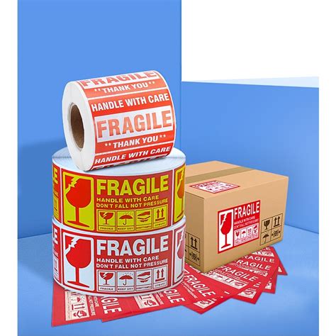 Fragile Sticker 500 Pcs Roll 90 X 50 Mm 3 X 2 4 Inches With Broken Glasses Shopee Philippines