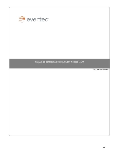 Manual De Configuración Del Client Access Java Clientes Certificado