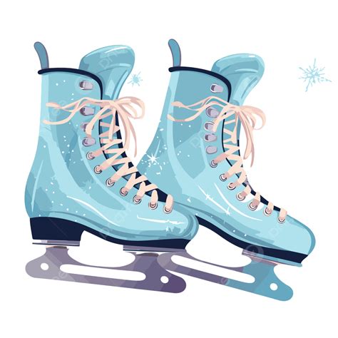 Ice Skates Vector Sticker Clipart Two Blue Ice Skates On White Background Illustration Cartoon