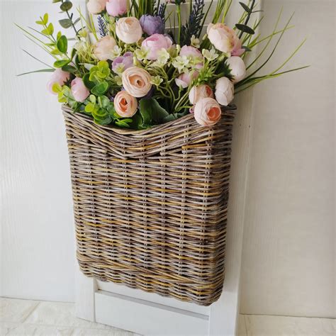 Basket On The Door For Flowers Rectangular Flat Flower Basket Wicker