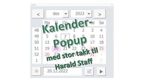 Kalender Popup Excelguru Excel På Norsk