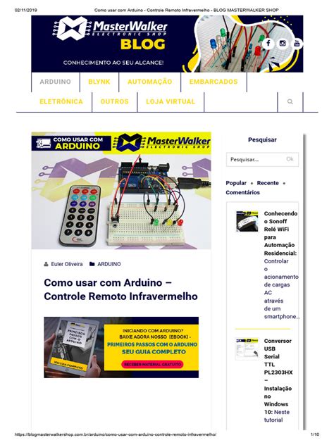 Como Usar Com Arduino Controle Remoto Infravermelho Blog