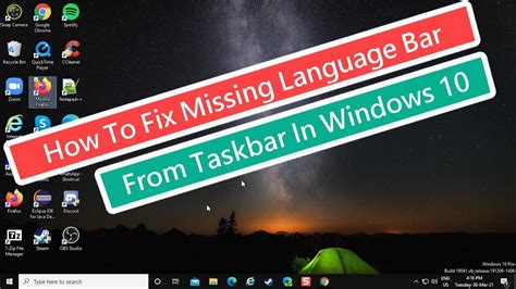 How To Fix Language Bar Missing From Taskbar In Windows Youtube Images