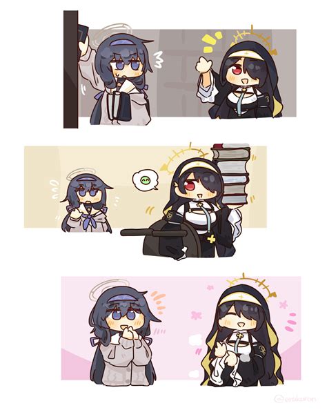 블루아카 우이 도와주는 히나타comic 유머 게시판